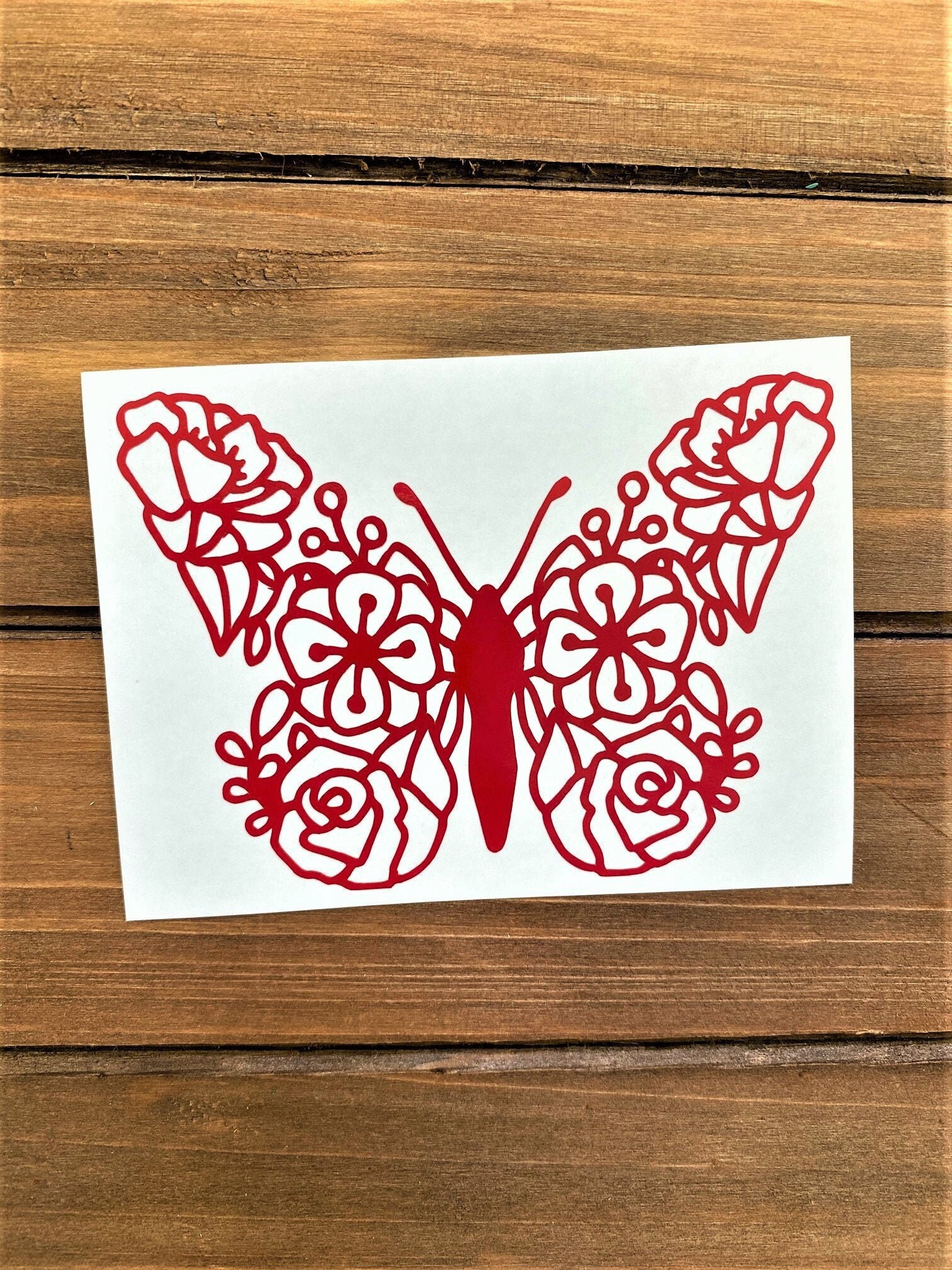 Floral Butterfly Butterfly Decal Butterfly Sticker | Etsy
