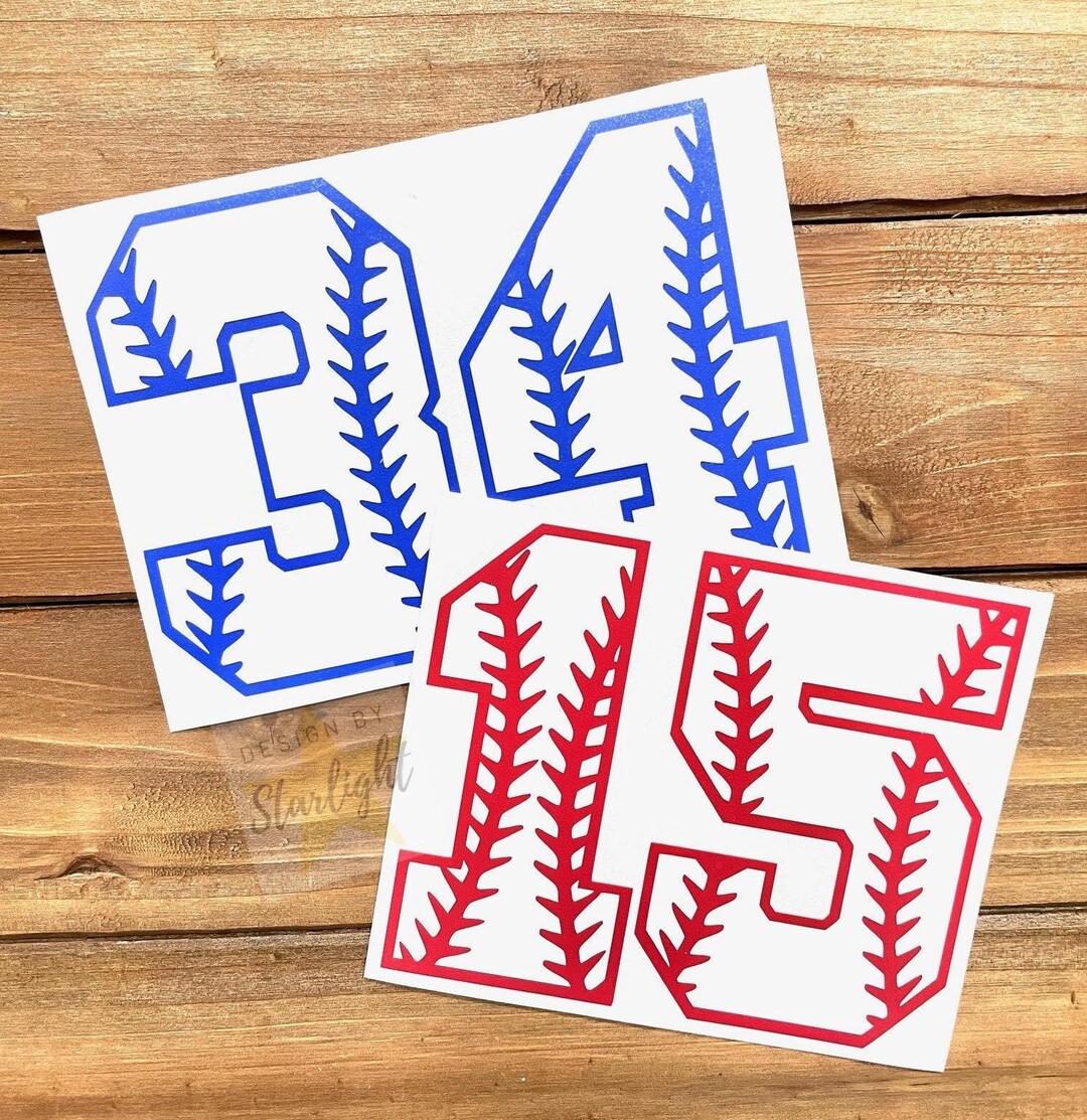 Baseball Number Decal - Baseball - Baseball Sticker - Sports Decal - Etsy