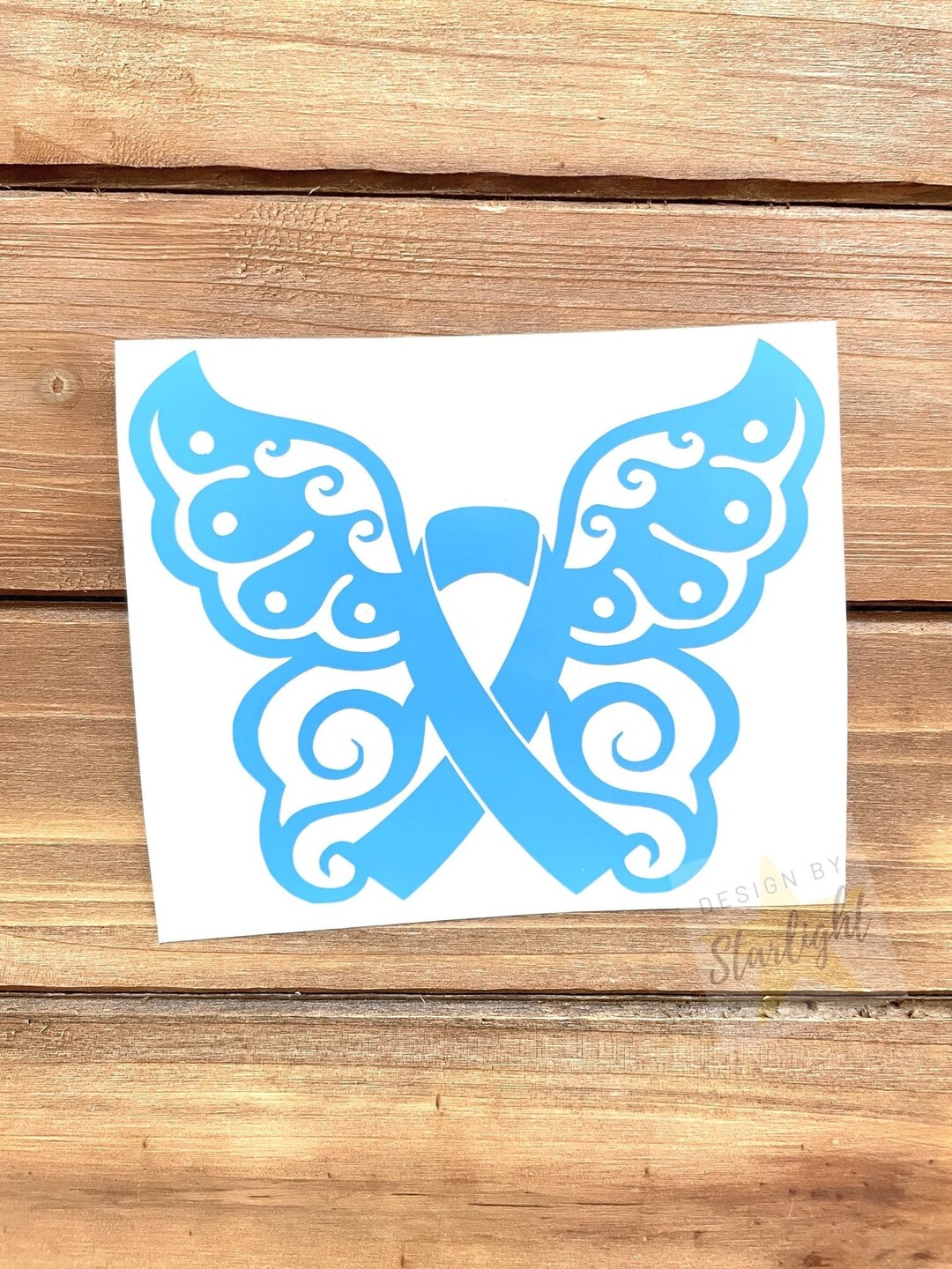 Butterfly Cancer Ribbon Prostate Cancer Light Blue Ribbon Awareness ...