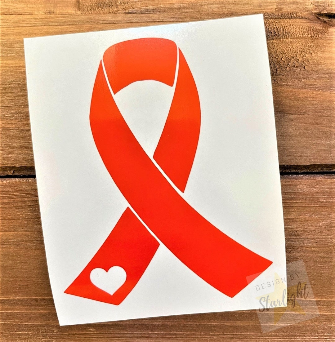 Cancer Ribbon Leukemia Kidney Cancer Orange Ribbon Awareness Decal ...