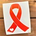 Cancer Ribbon Leukemia Kidney Cancer Orange Ribbon Awareness Decal ...