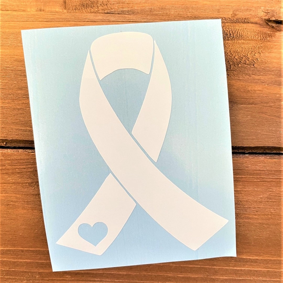 Cancer Ribbon Lung Cancer White Ribbon Awareness Decal - Etsy