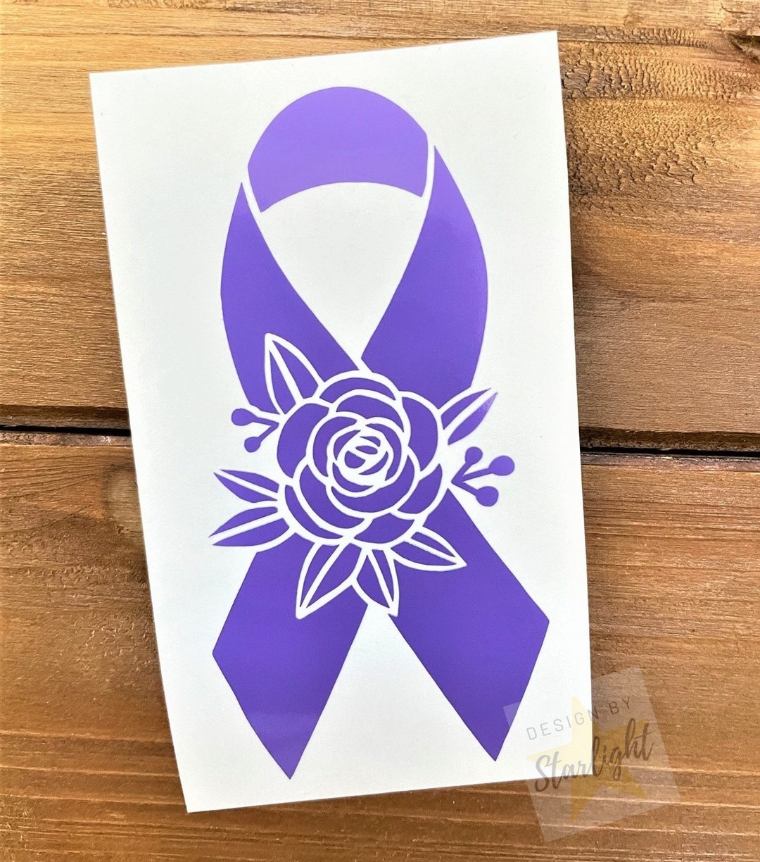Cancer Ribbon All Cancer Lavender Ribbon Awareness Decal - Etsy