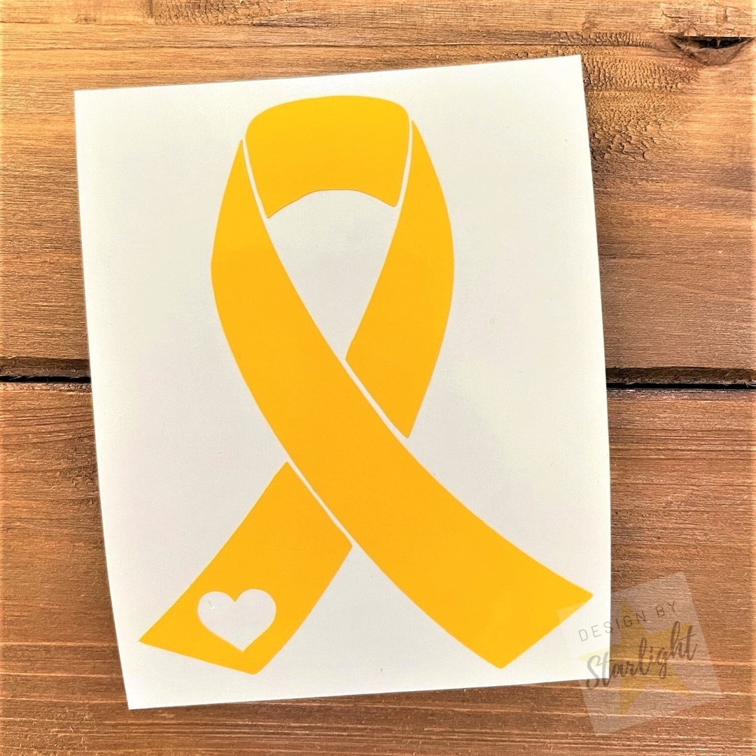 Cancer Ribbon Bone Cancer Yellow Ribbon Awareness Decal Cancer ...