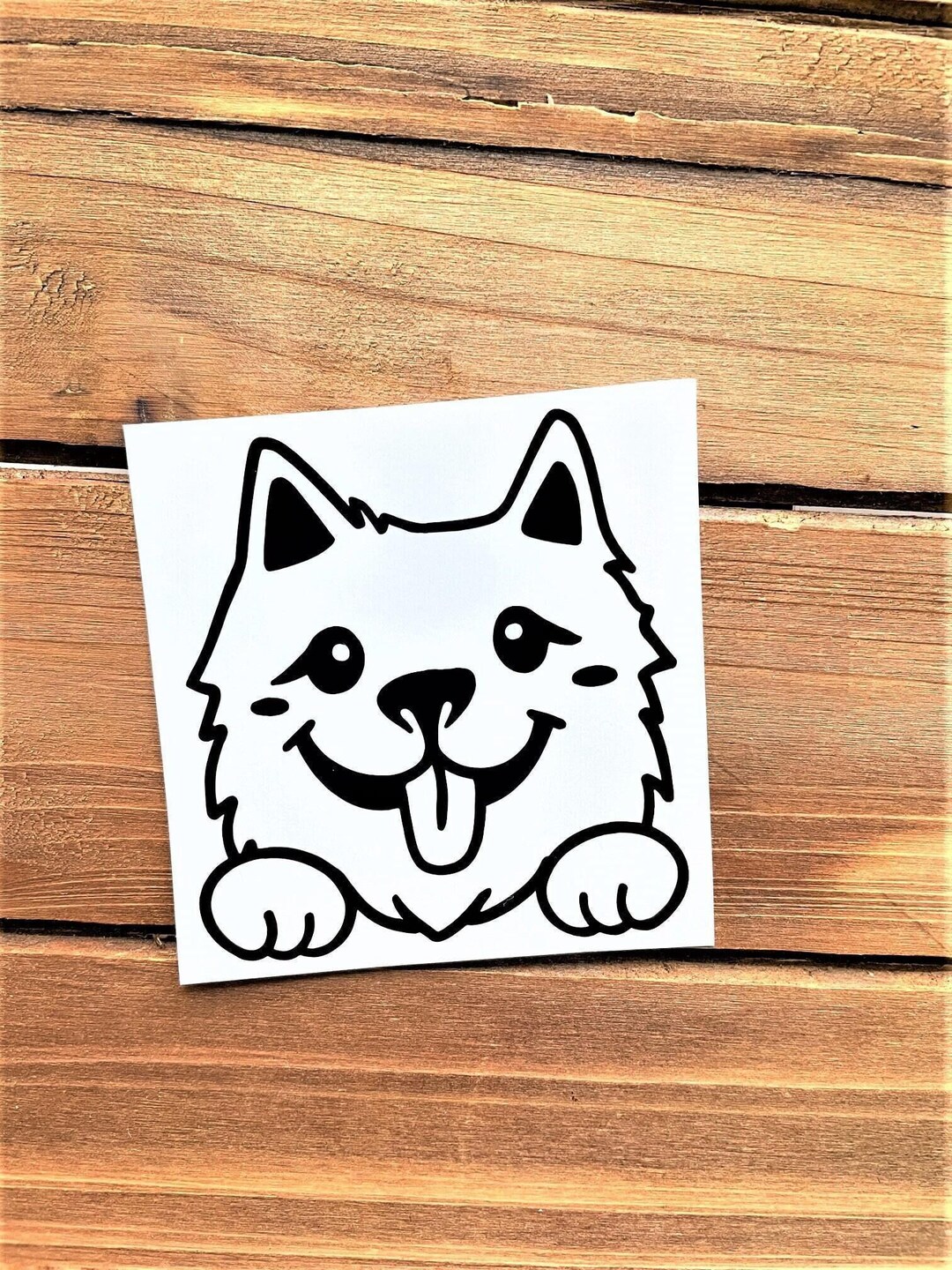Samoyed Decal - Peeking Samoyed - Samoyed Sticker - Dog Decal - Dog ...