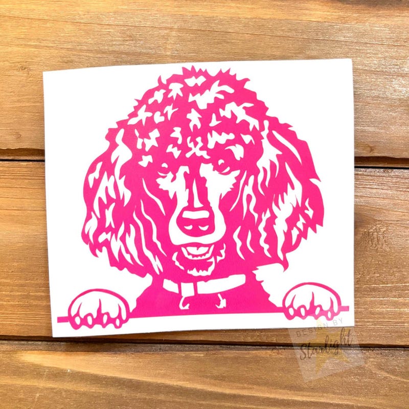 Peeking Poodle Car Decals - Etsy