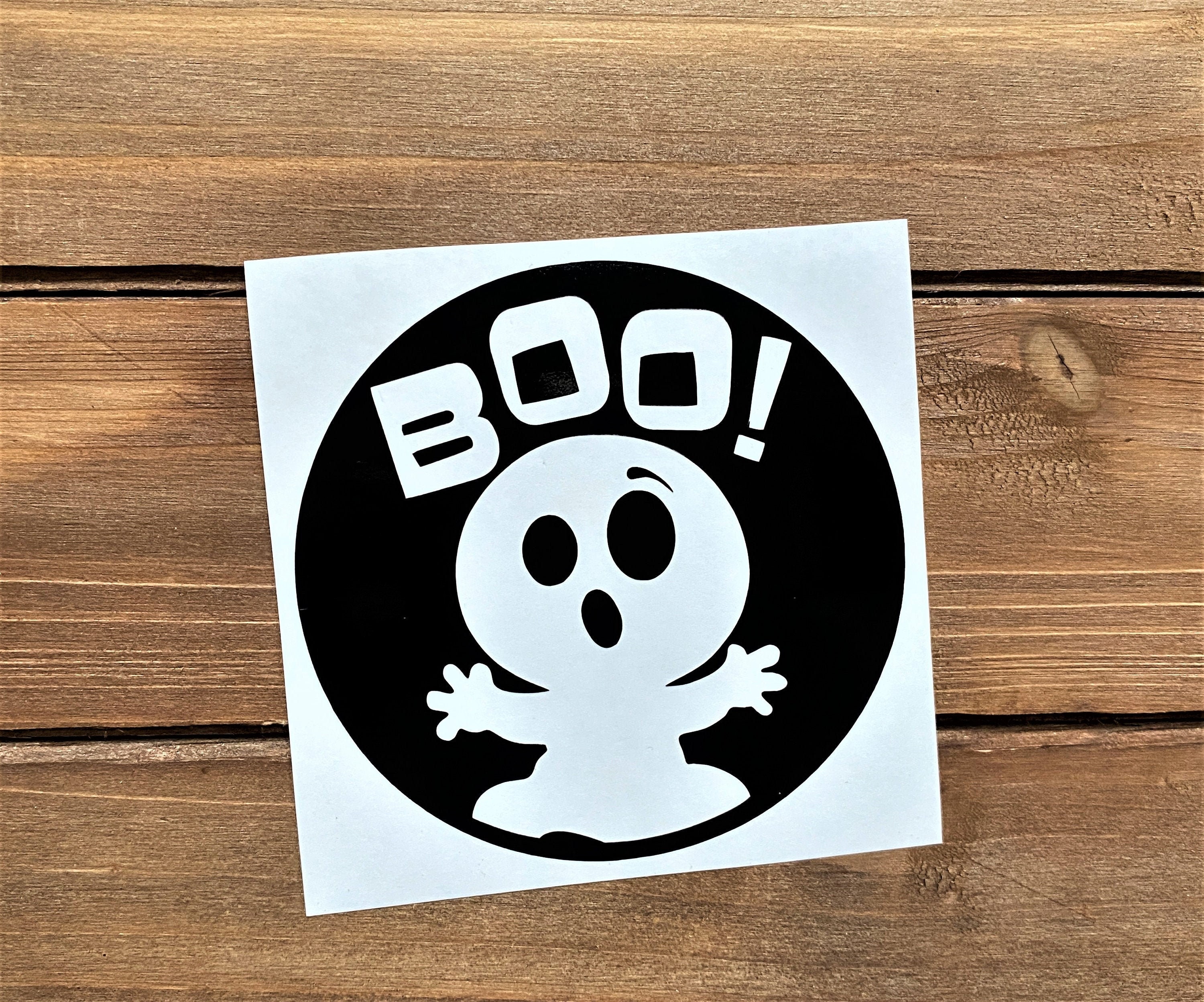 Boo With Ghost Decal Boo Decal Ghost Sticker Halloween - Etsy