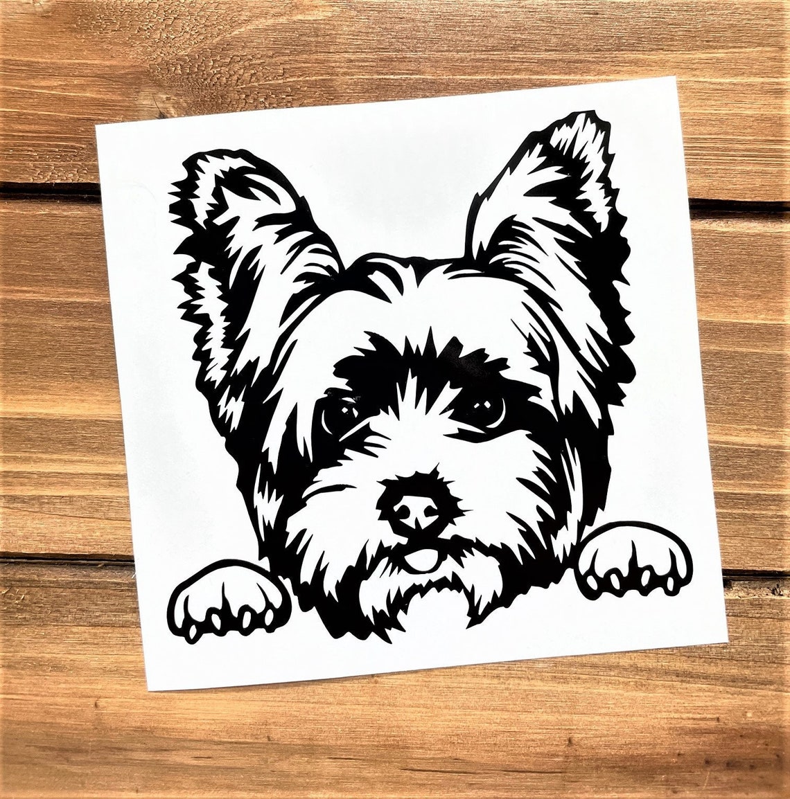 Yorkie Decal Peeking Yorkie Decal Yorkshire Terrier | Etsy