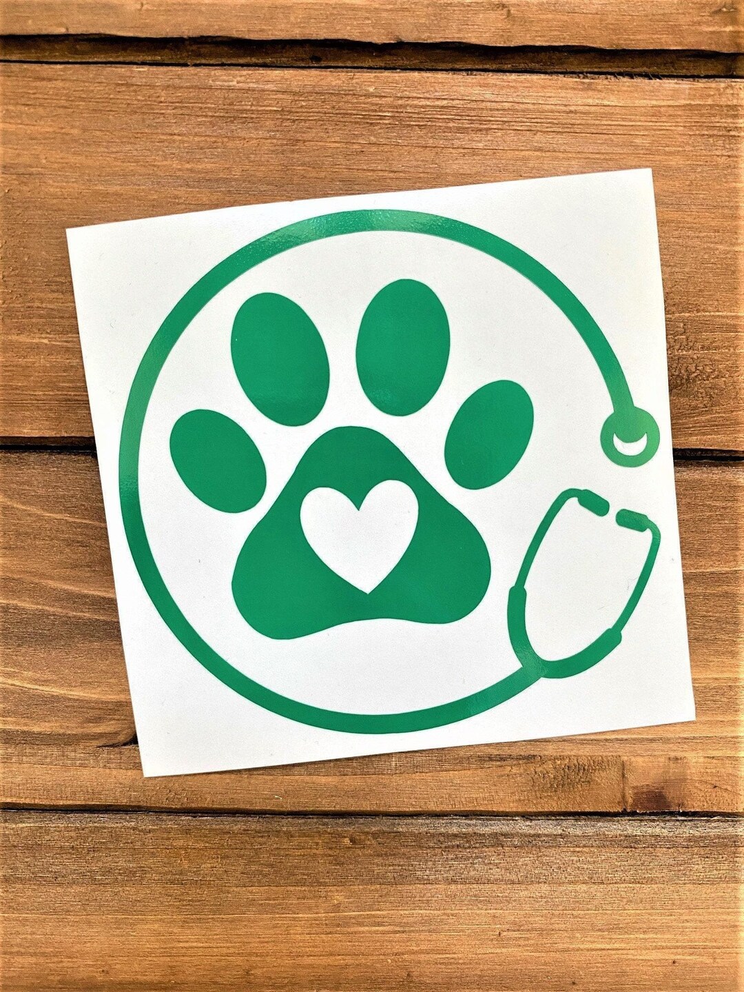 Veterinarian Decal - Stethoscope With Paw Print - Vet Tech Decal ...