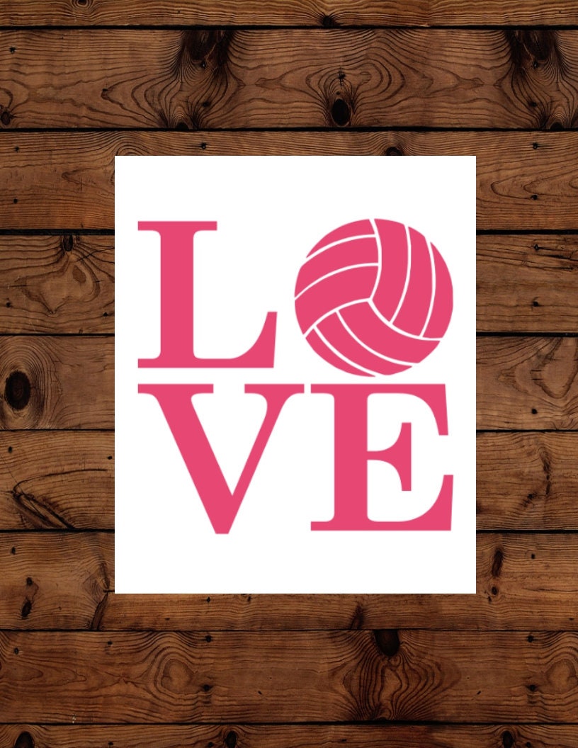LOVE Volleyball Decal LOVE Volleyball Sticker Glitter | Etsy