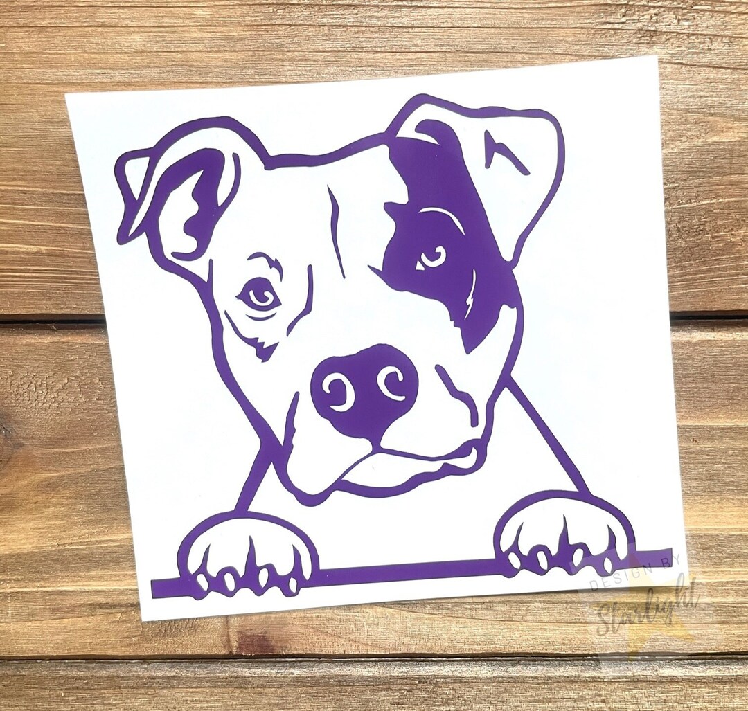 Pit Bull Decal Peeking Pit Bull Decal Pit Bull Pit Bull Sticker Dog ...