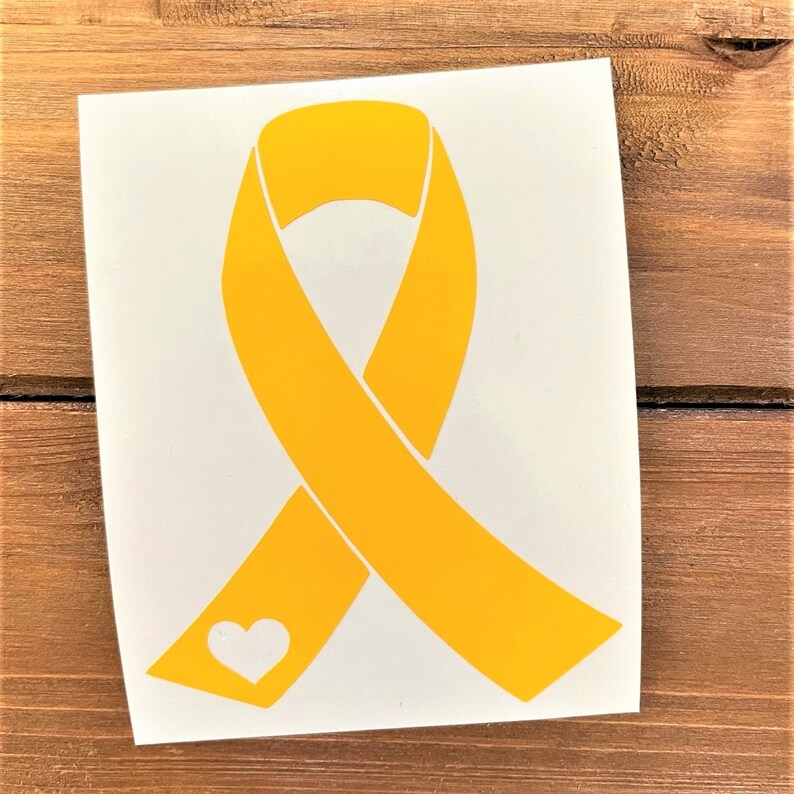 Cancer Ribbon Bone Cancer Yellow Ribbon Awareness Decal - Etsy