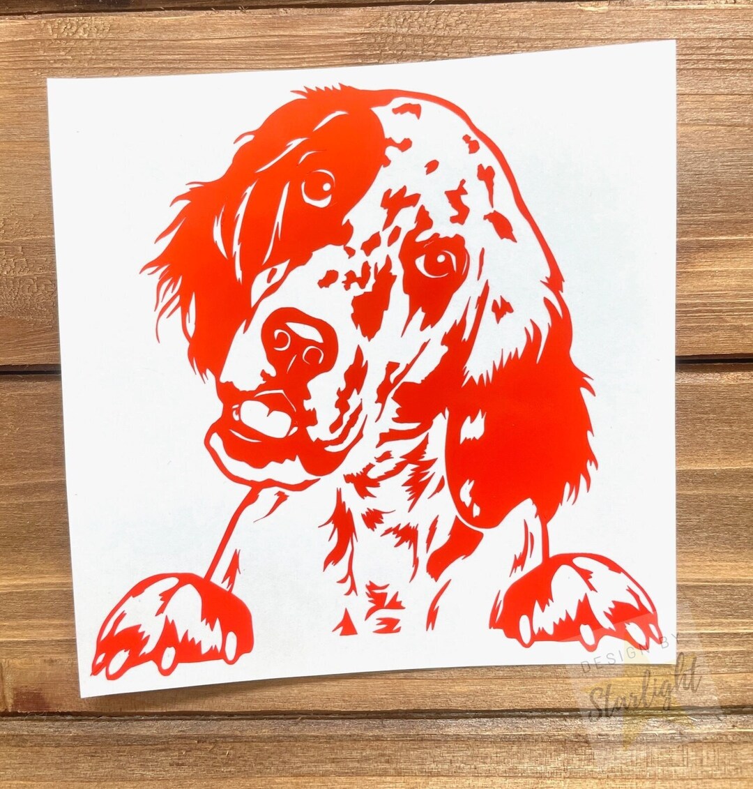 English Setter Decal Peeking English Setter Decal English Setter ...