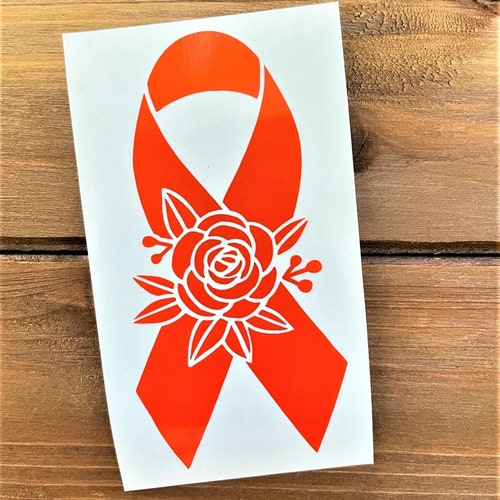 Orange Awareness Ribbon Butterfly Window Decal kidney Cancer - Etsy
