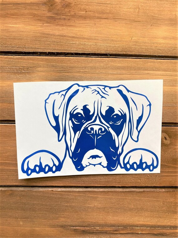 Boxer Decal Peeking Boxer Boxer Sticker Dog Decal Dog - Etsy