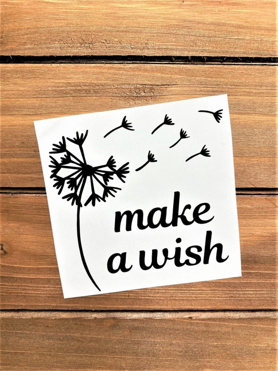 Dandelion Make A Wish Decal Flower Decal Dandelion | Etsy