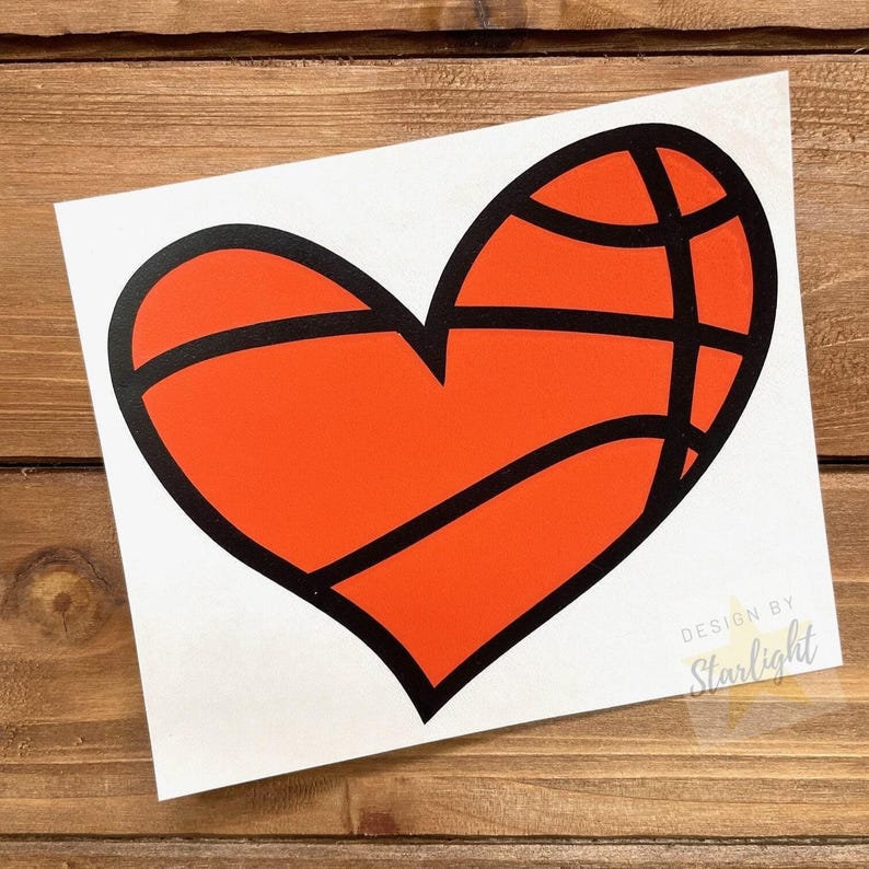 Basketball Heart Decal - Basketball - Basketball Sticker - Sports Decal ...