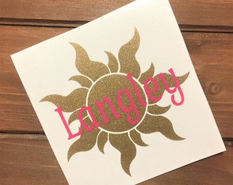Sun Decal Sun Sticker Sunshine Sun With Name Name - Etsy