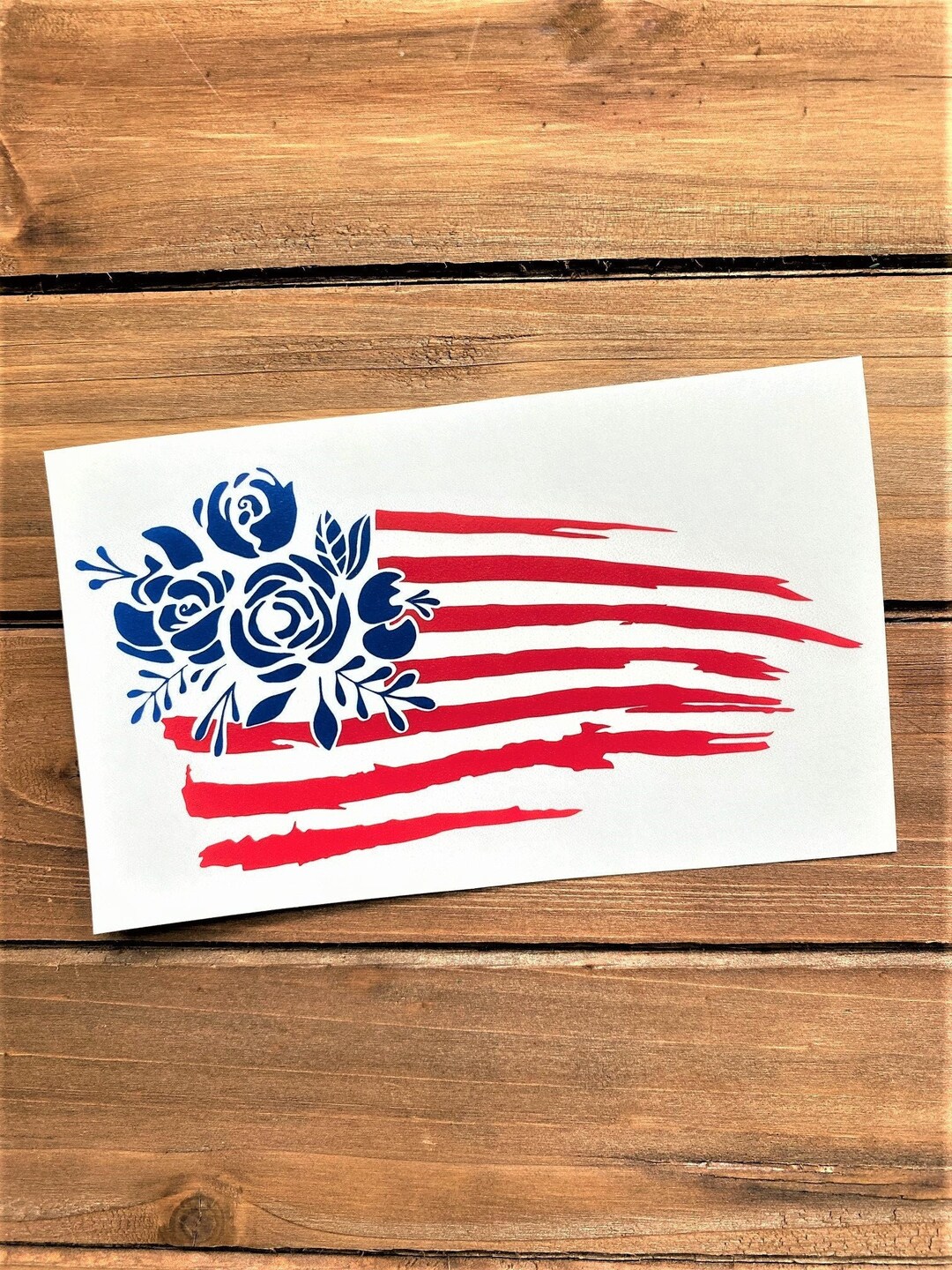 Flower Stars and Stripes Decal Flag Decal American Flag Flag Sticker - Etsy