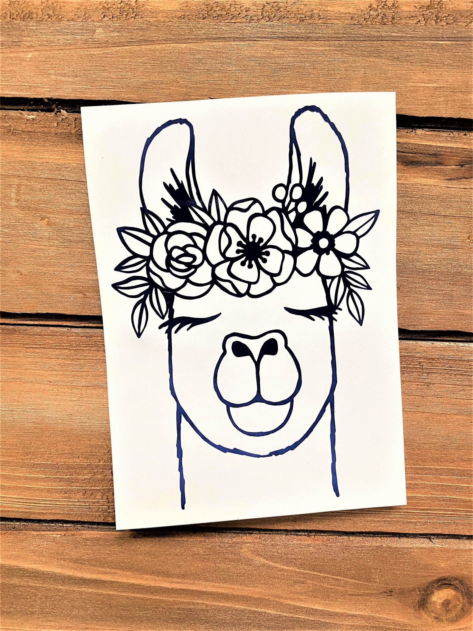 Llama Decal Floral Llama Decal Boho Decal - Etsy