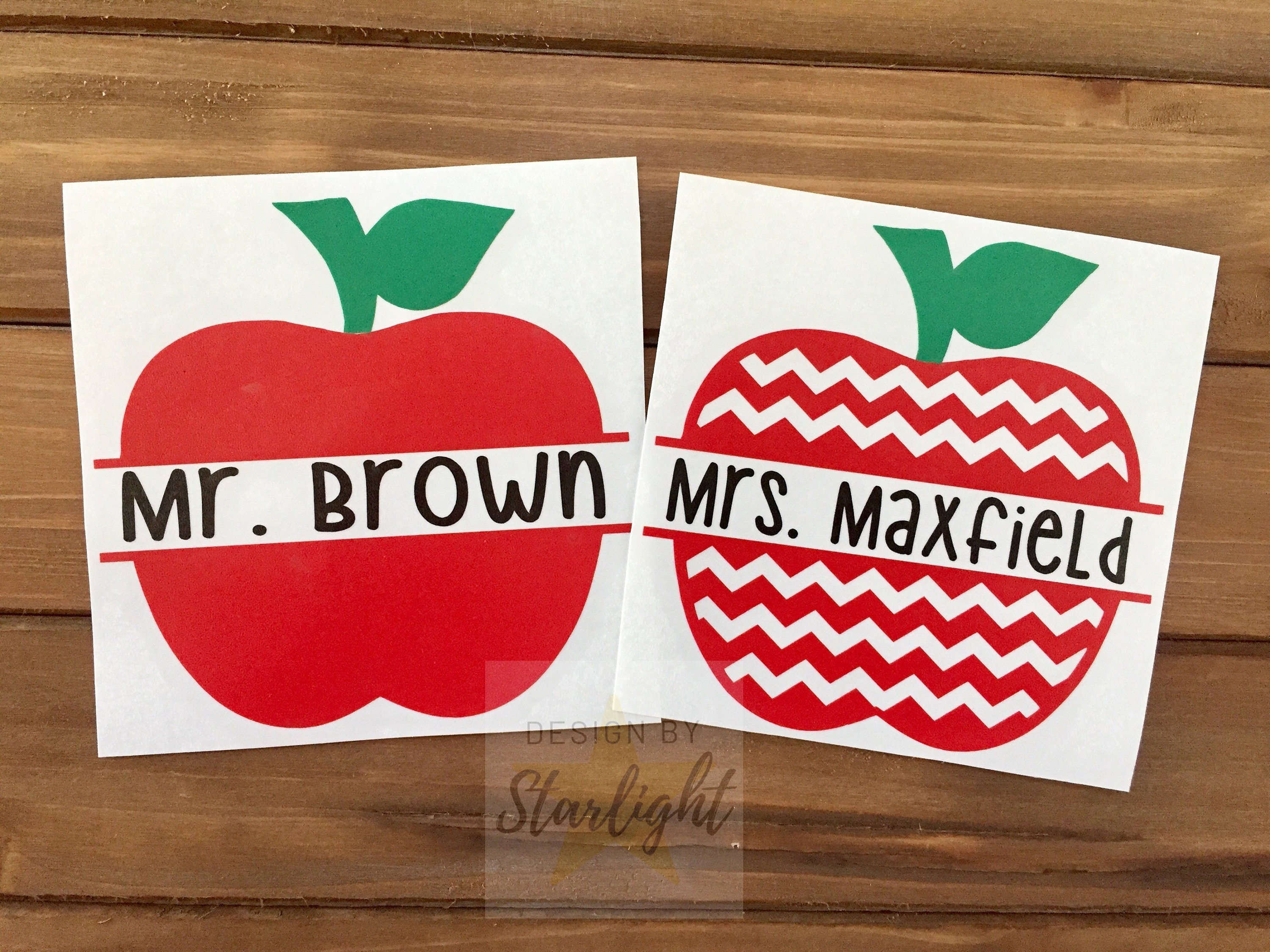 Apple Decal Chevron Apple Glitter Apple Teacher Decal - Etsy