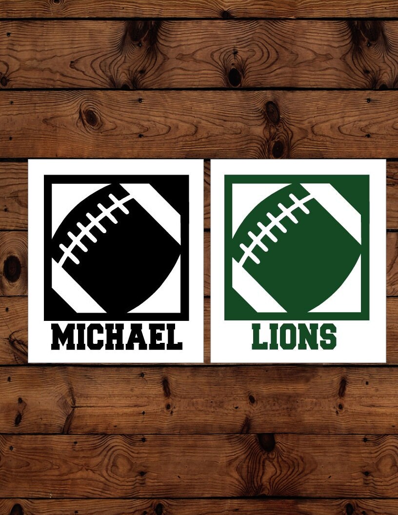 Football Decal Personalized Football Sticker Glitter | Etsy