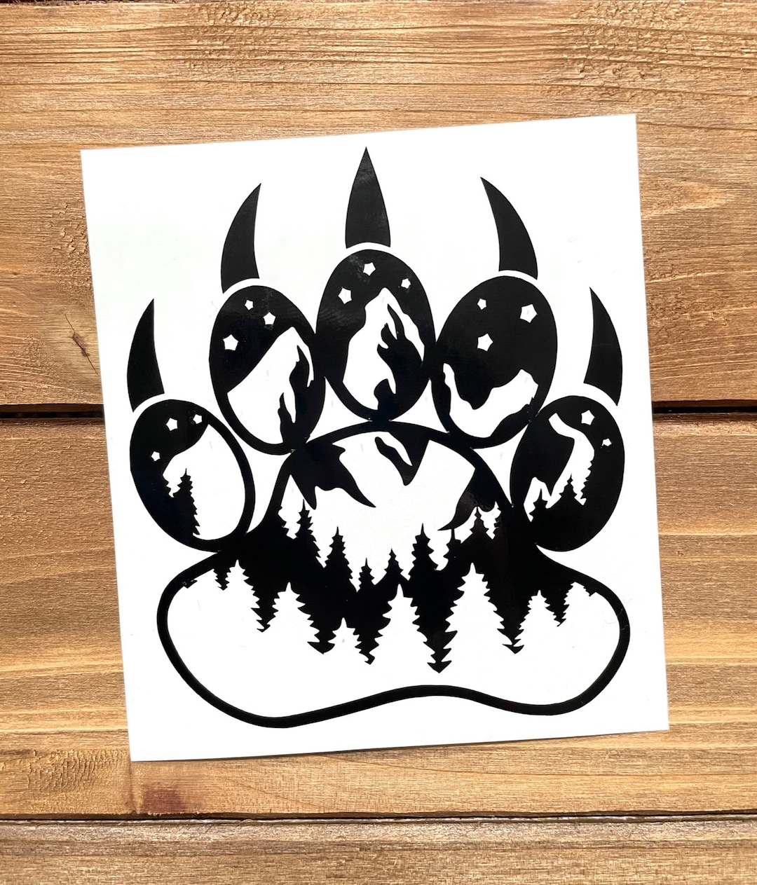 Bear Paw Decal Bear Paw Forest Decal Bear Claw Decal Laptop Decal Phone ...