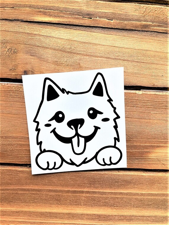 Samoyed Decal Peeking Samoyed Samoyed Sticker Dog Decal - Etsy