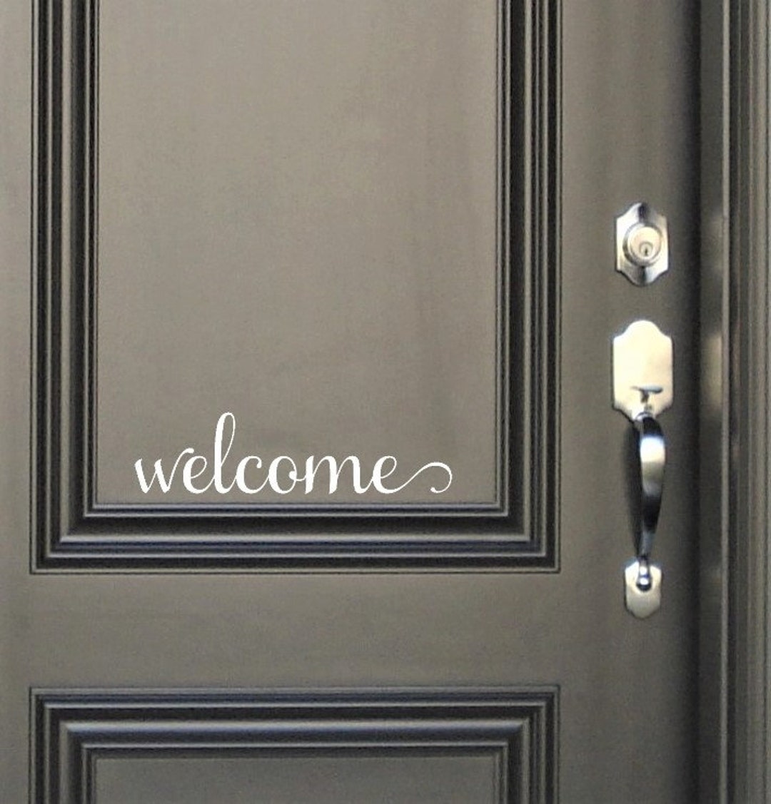 Welcome Front Door Decal Front Door Sign Welcome Decal - Etsy
