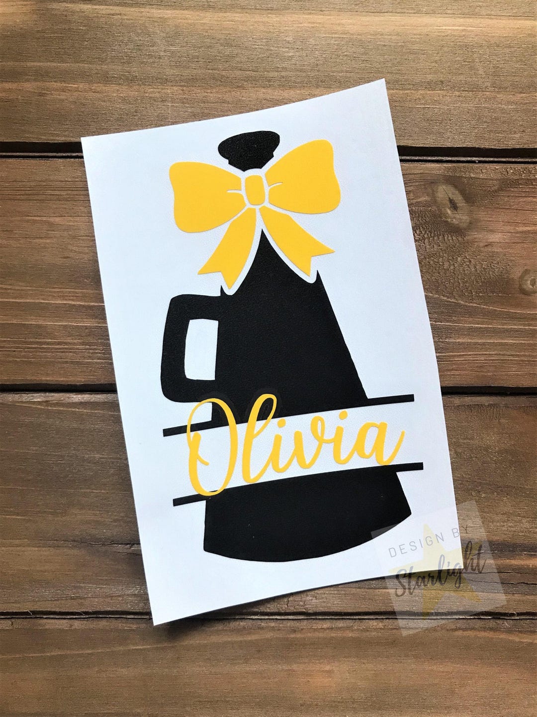 Cheer Decal - Cheerleader Decal - Megaphone Decal - Personalized ...