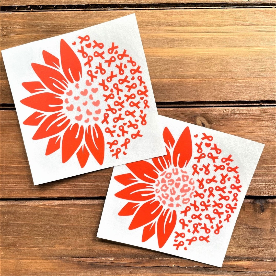 Sunflower Cancer Ribbon Leukemia Kidney Cancer Orange - Etsy