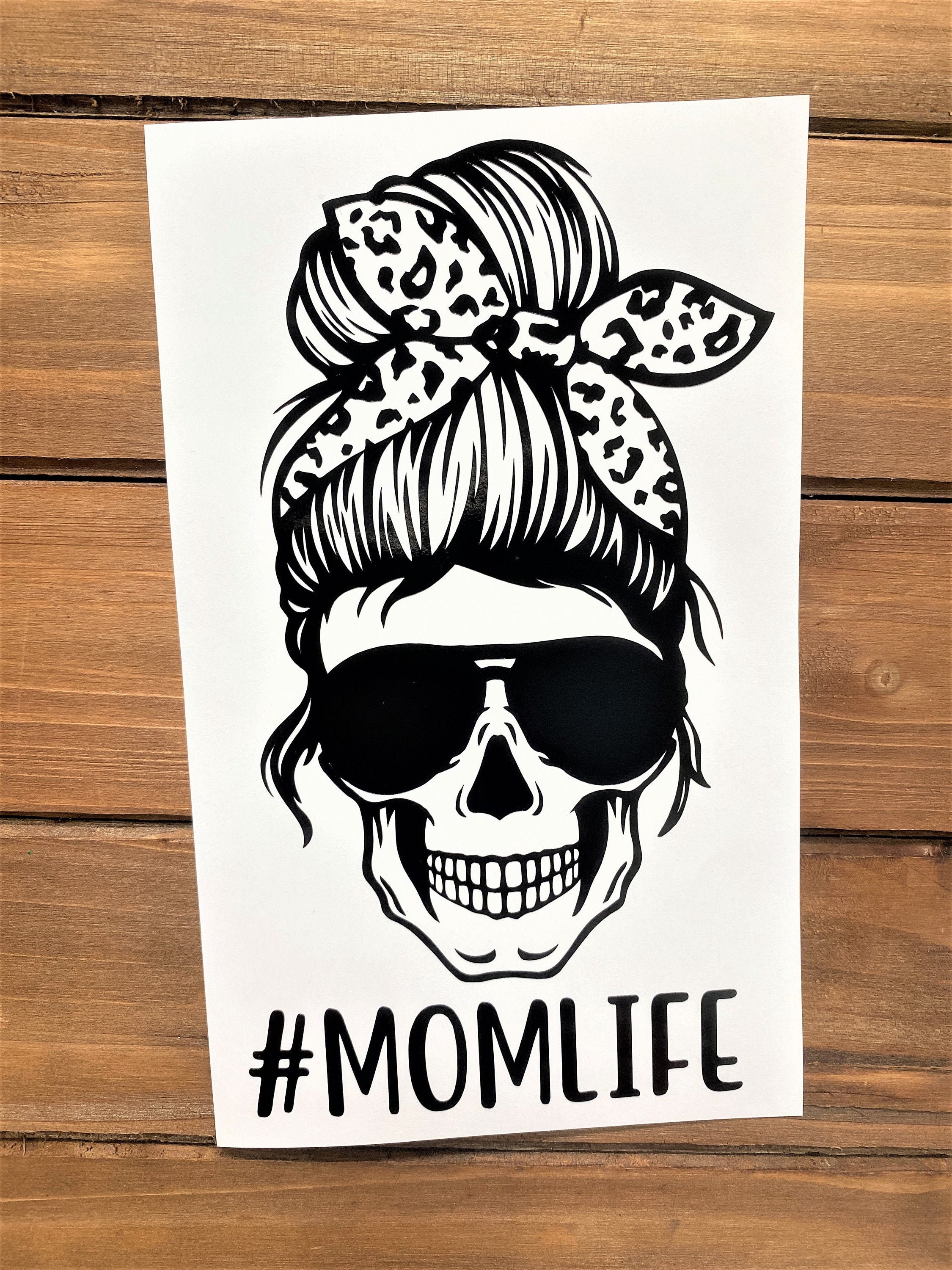 Mom Life Decal Sugar Skull Leopard Mom Sticker Skull | Etsy