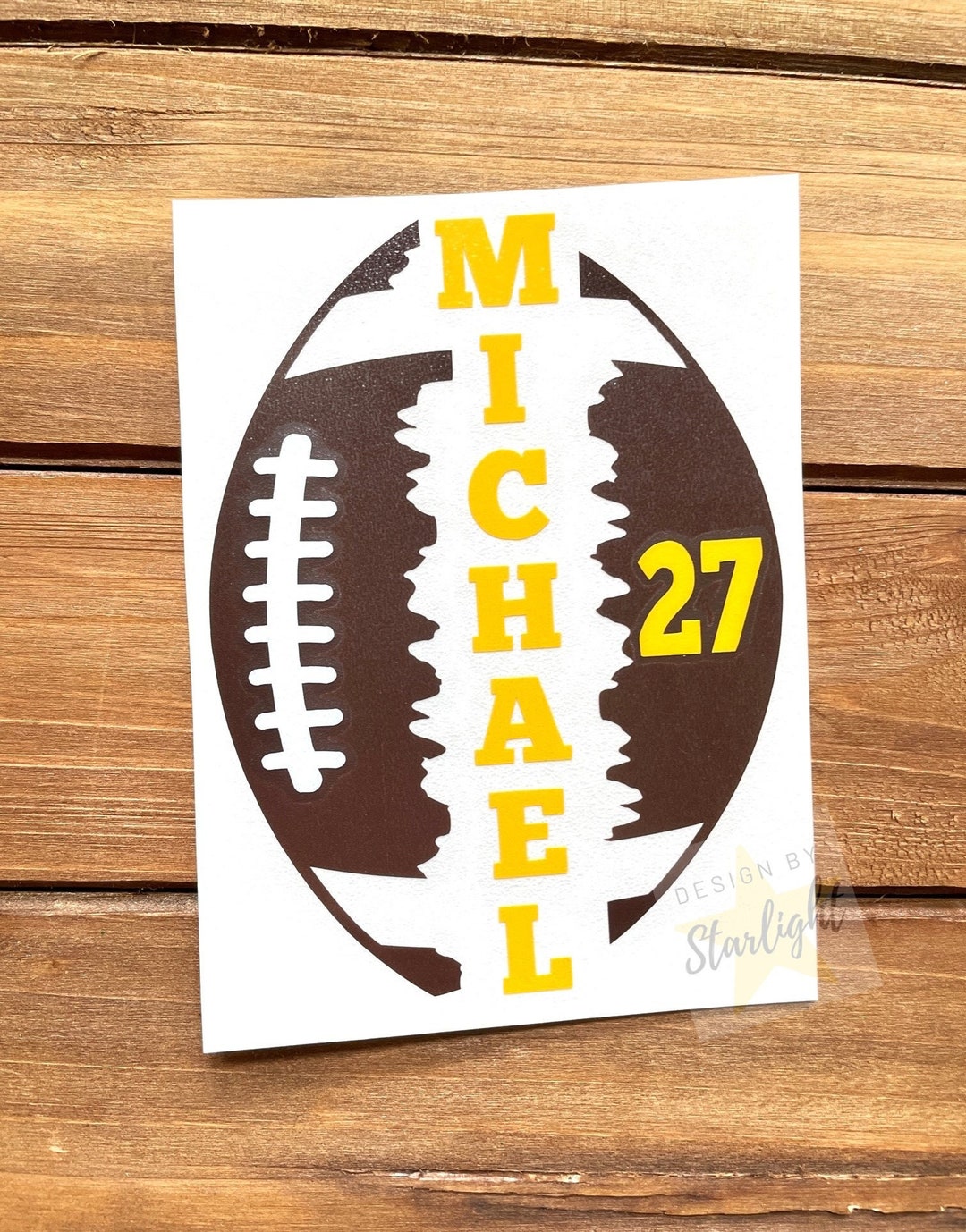 Football Decal Football Player Decal Football With Name Football Team ...
