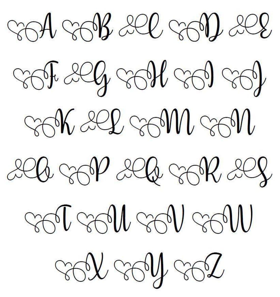 Initial With Heart - Heart Monogram - Initial Decal - Heart Decal ...
