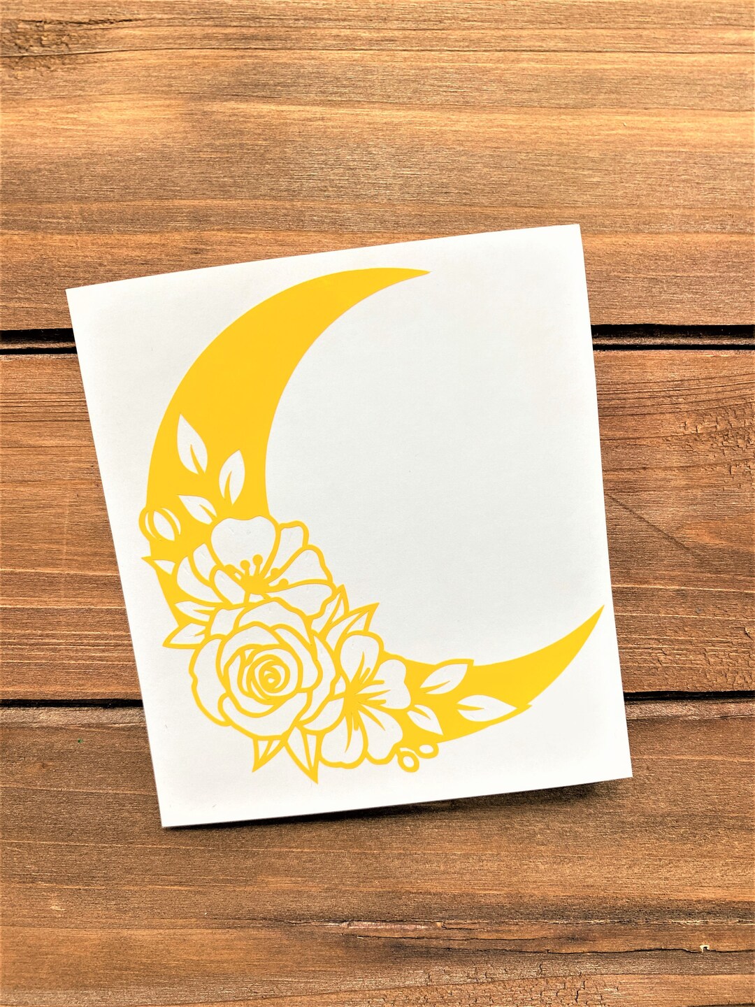 Floral Moon Decal Moon Decal Flowers - Etsy