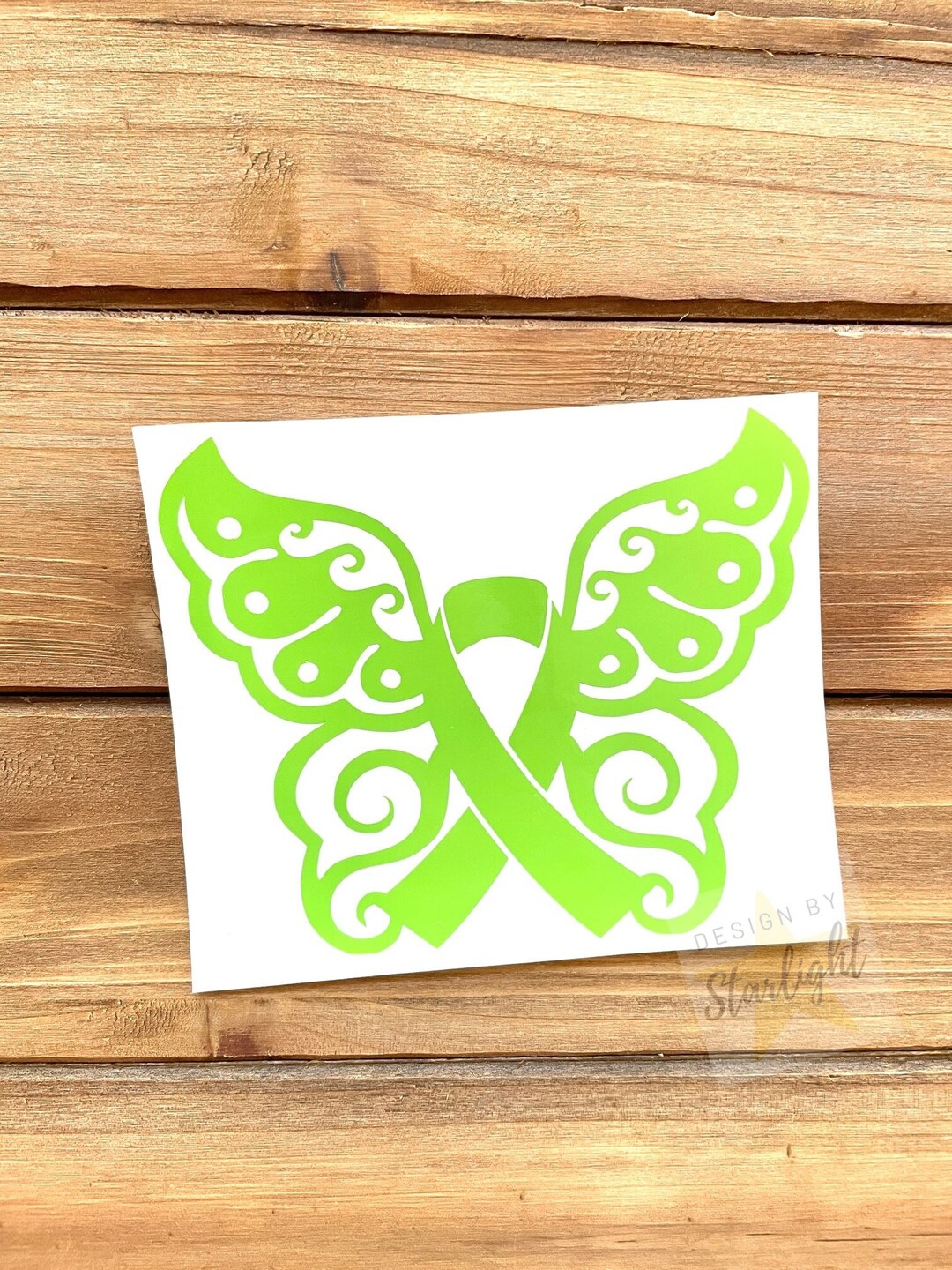 Butterfly Cancer Ribbon Lymphoma Lyme Disease Lime Ribbon Awareness ...
