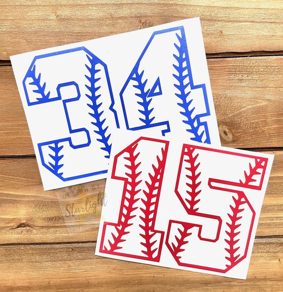 Baseball Number Decal - Baseball - Baseball Sticker - Sports Decal - Etsy