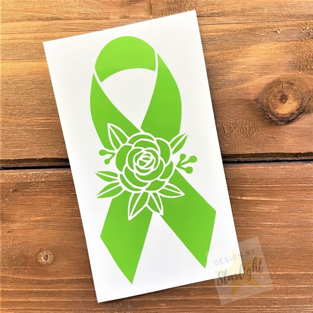 Cancer Ribbon Lymphoma Lyme Disease Lime Ribbon Awareness Decal Cancer ...
