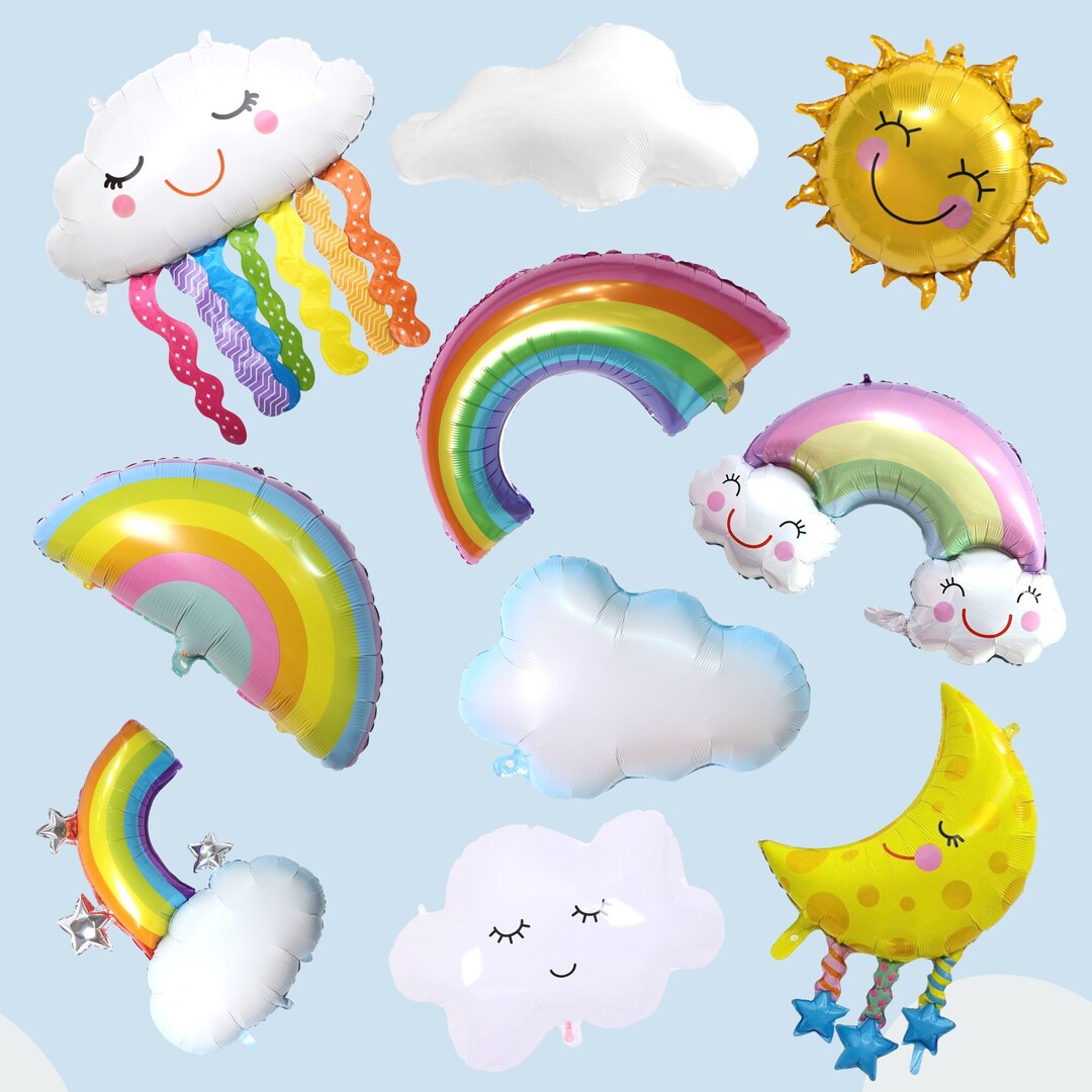 Rainbow Tassels Arch Clouds Moon Sun Stars Balloon Collection Girls ...
