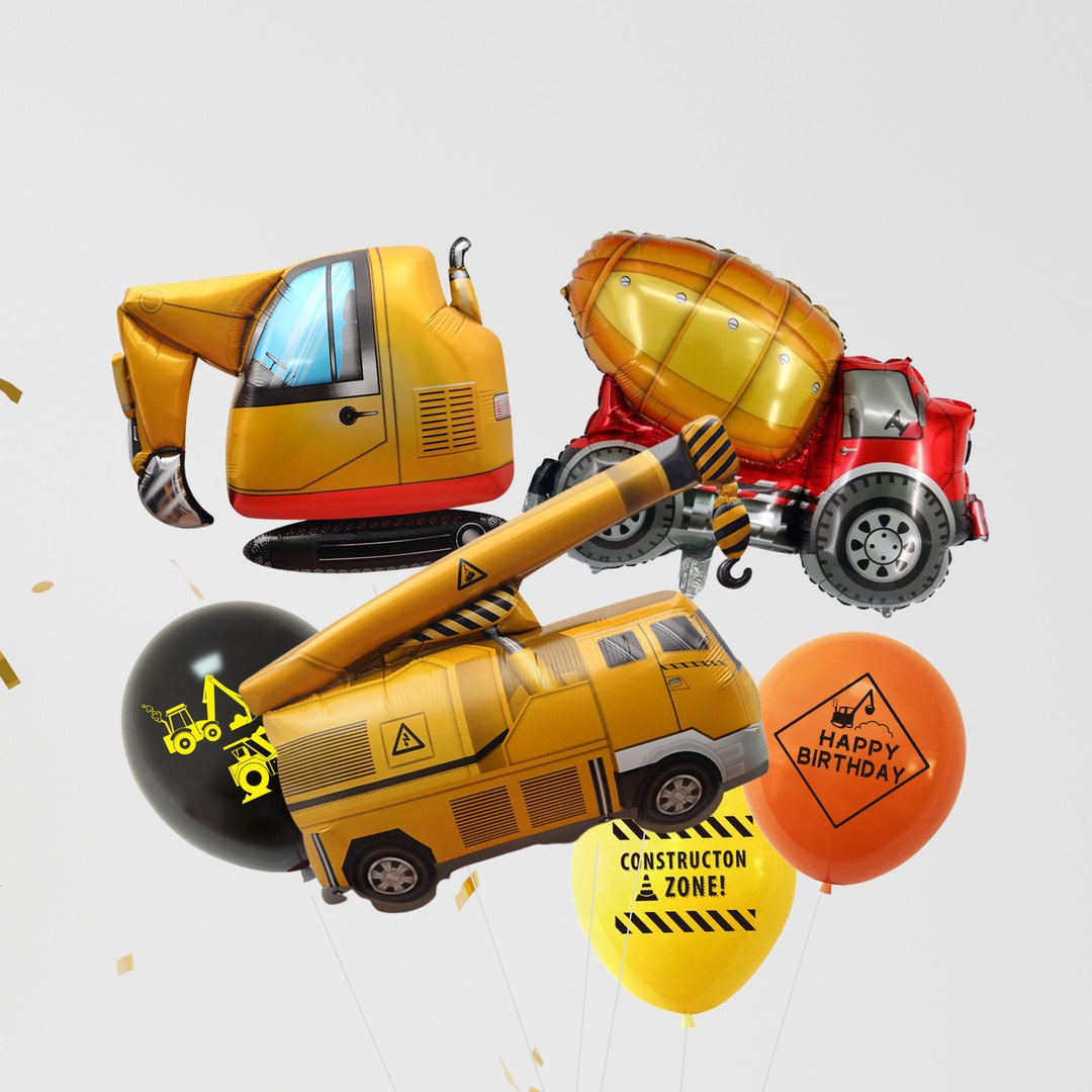 Vehicle Bus Car Digger Crane Mixer Fire Engine Construction Balloon ...
