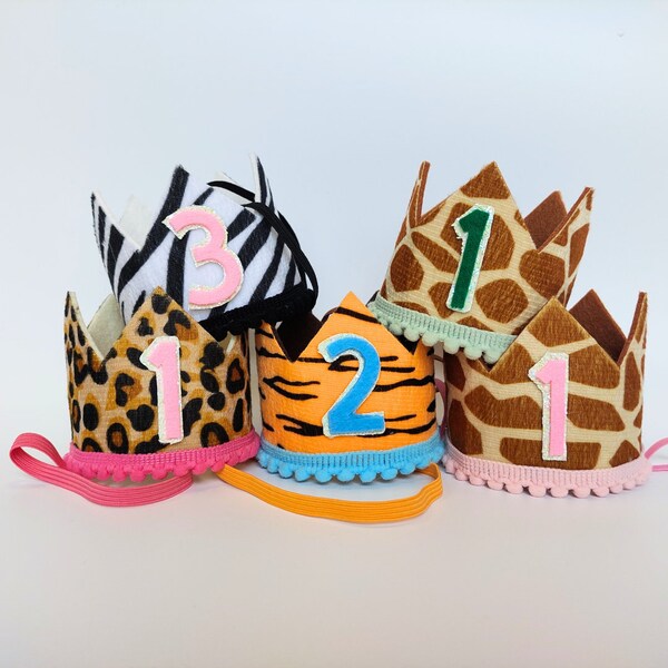 Animal Print Birthday Crown - Etsy