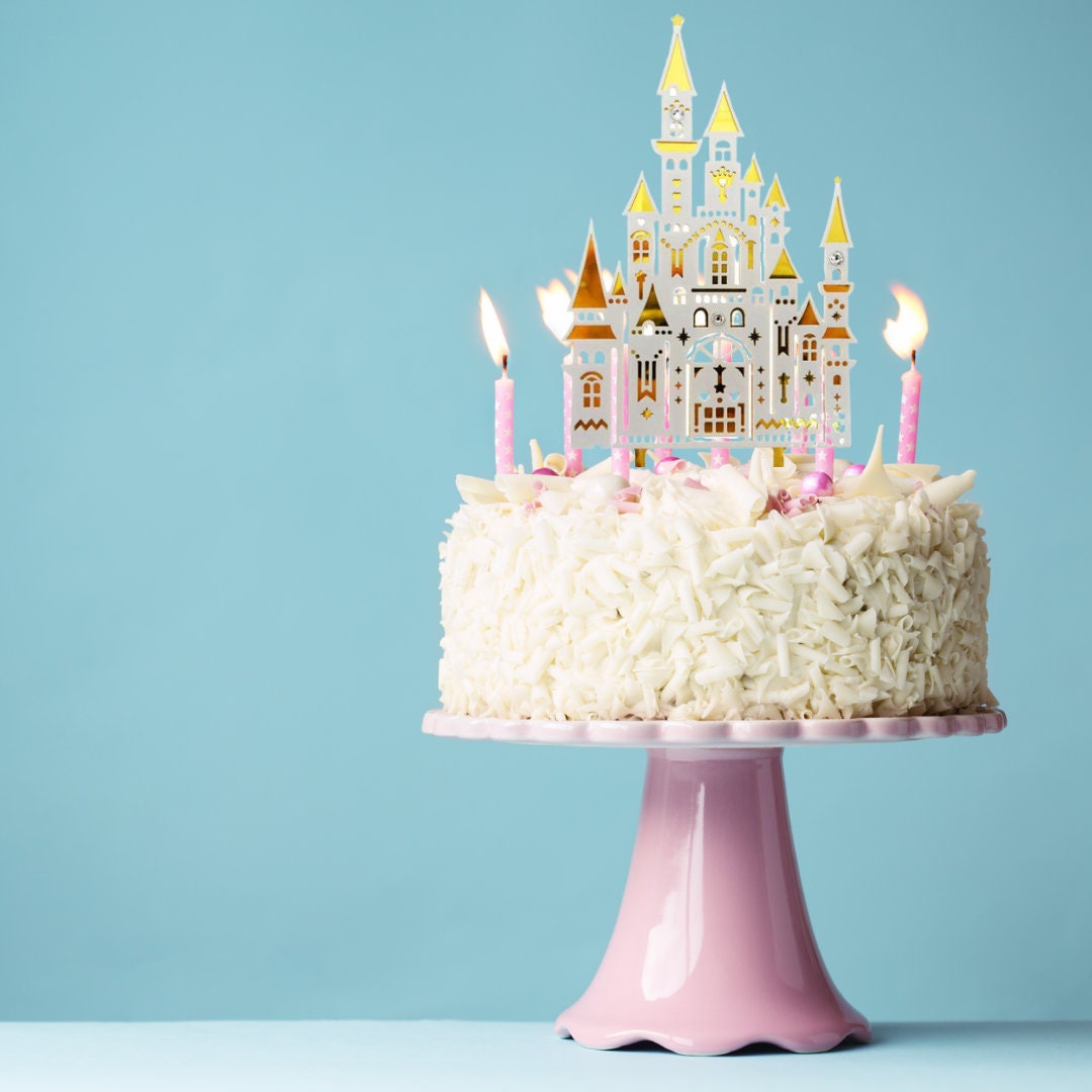 Princesses Castle Cake Toppers for Girls Children Birthday Cake Paper ...