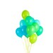 Happy Birthday Green Dinosaur With Hat and Blue Green Latex Balloons ...
