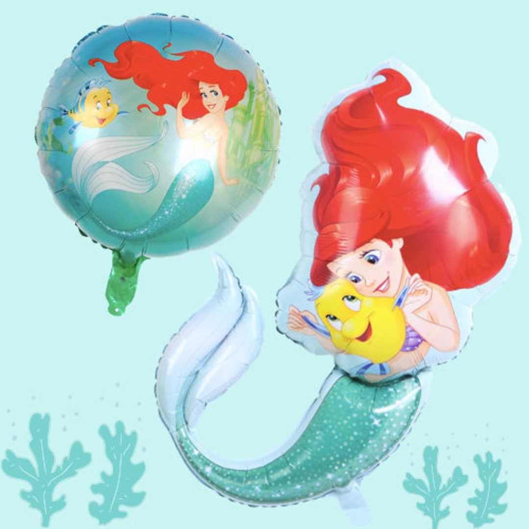 Disney Princess Ariel the Little Mermaid Foil Balloons Bundle Girls ...