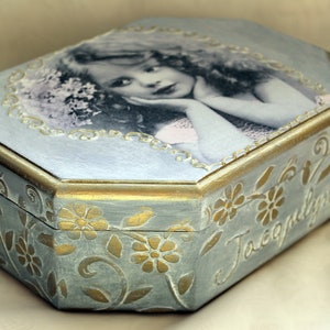 Personalized Jewelry Box, Black and White Little Girl Gift Box, Cute ...