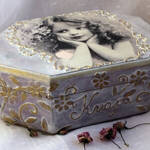 Personalized Jewelry Box, Black and White Little Girl Gift Box, Cute ...