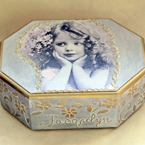 Personalized Jewelry Box, Black and White Little Girl Gift Box, Cute ...