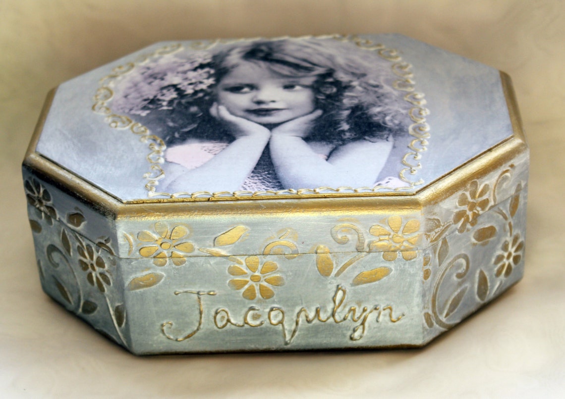 Personalized Jewelry Box Black and White Little Girl Gift - Etsy