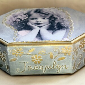 Personalized Jewelry Box, Black and White Little Girl Gift Box, Cute ...