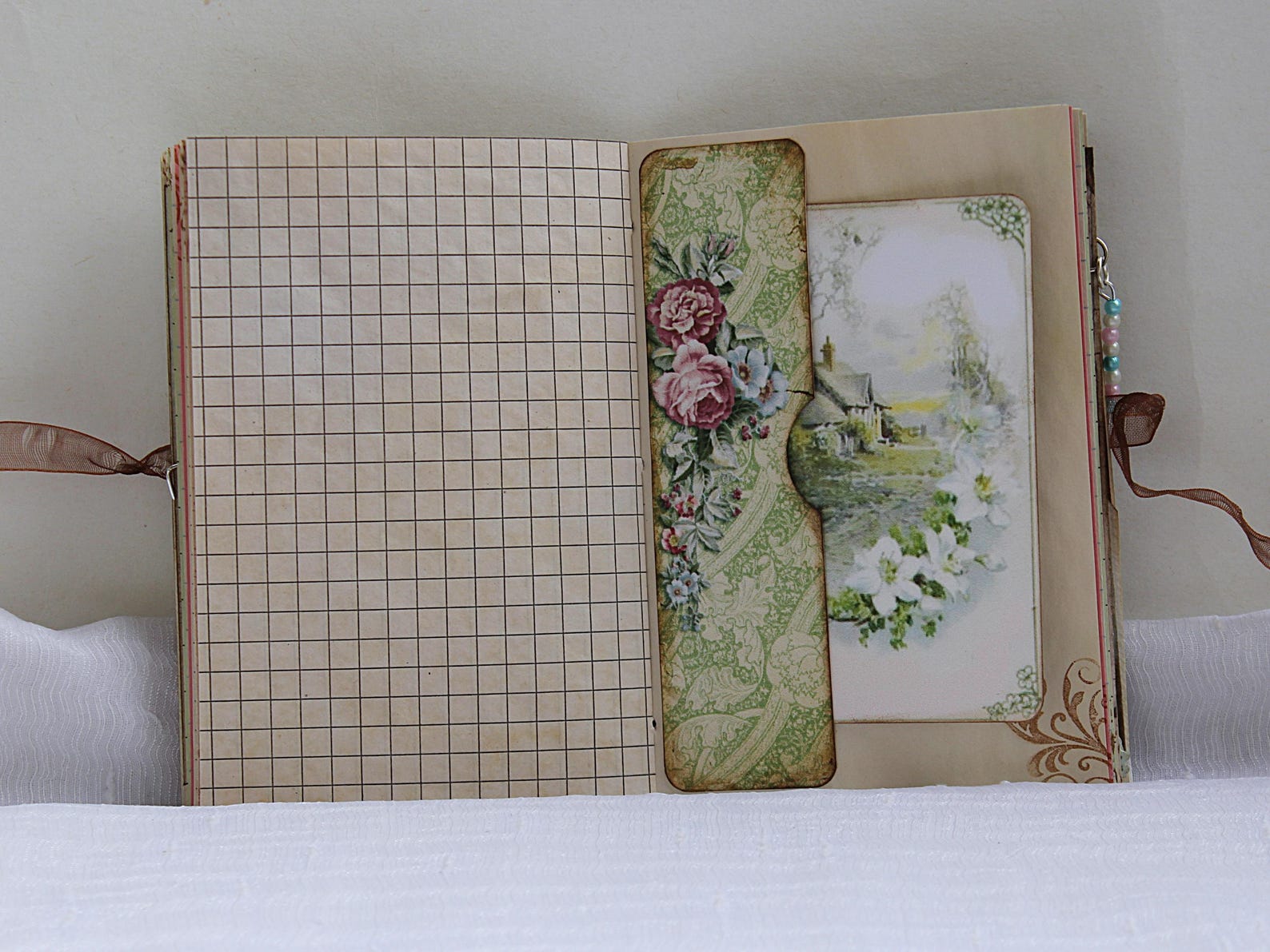 Small Handmade Retro Chic Junk Journal, Mini Shabby Travelers Notebook ...
